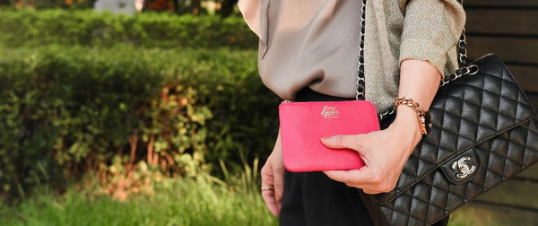 Rosa Zipper Coin Wallet Handcrafted with Genuine Pebble Grain Leather ...